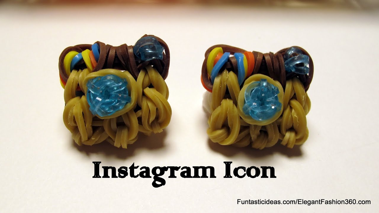 Instagram Icon Charm - How to Rainbow Loom Design - YouTube