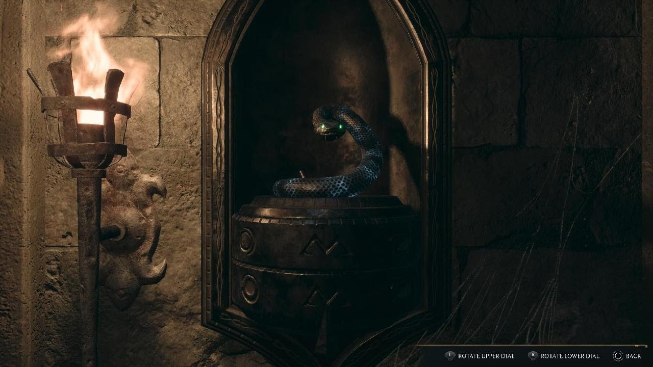 Hogwarts Legacy slytherin gate lock 1 puzzel - YouTube