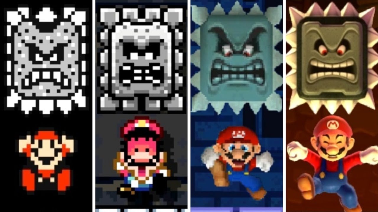 Evolution of Mario Getting Crushed by Thwomp (1988-2019) - YouTube
