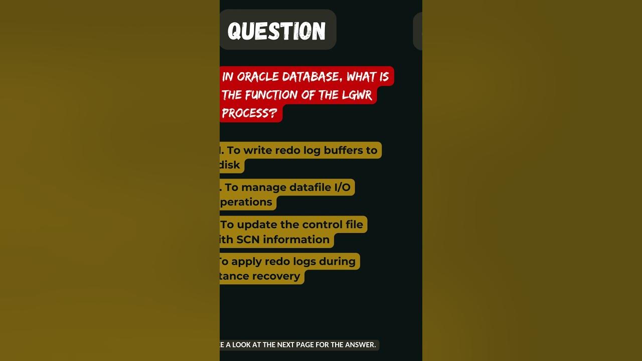 Oracle Dba Challenge What Is The Function Of The Lgwr Process Oracledba Interviewquestions