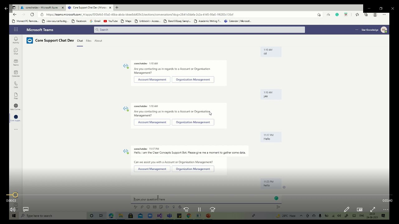 Virtual Chat Agent-Teams Bot Demo - YouTube