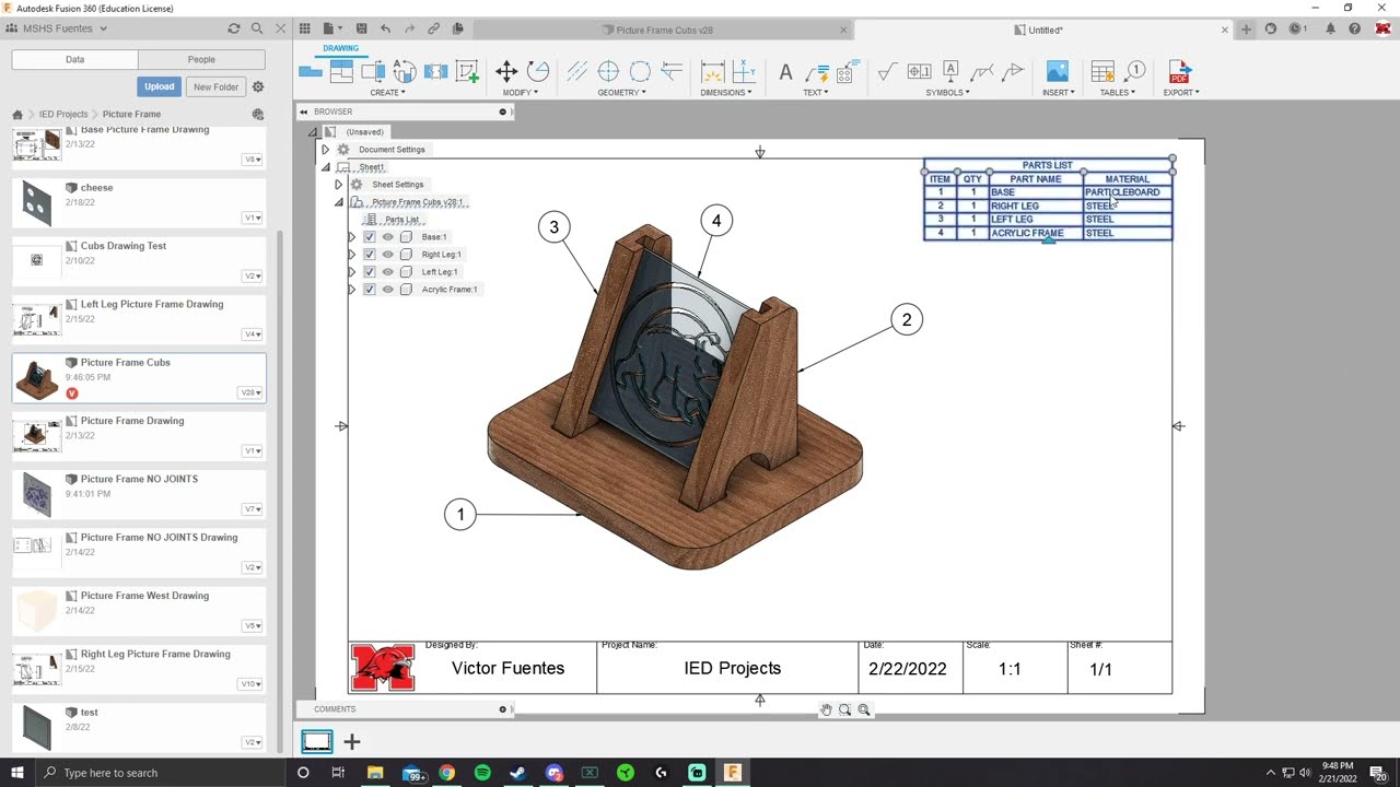 Fusion | Creating a Drawing File with a Parts List & Balloons - YouTube