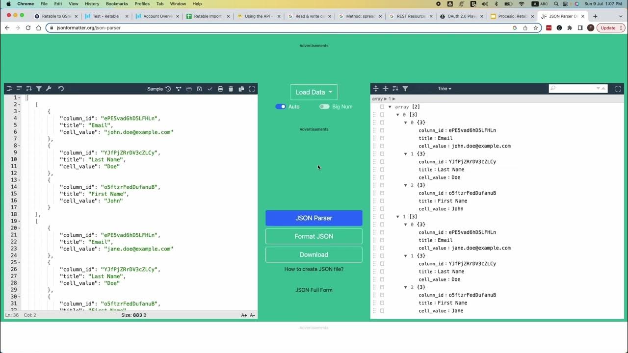 Automate Data Copy From Retable To Google Sheets - Part 2/3 - YouTube