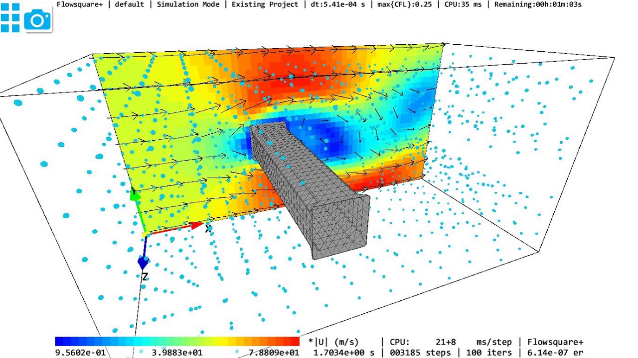 Karman vortex street CFD with Flowsquare+ example - YouTube
