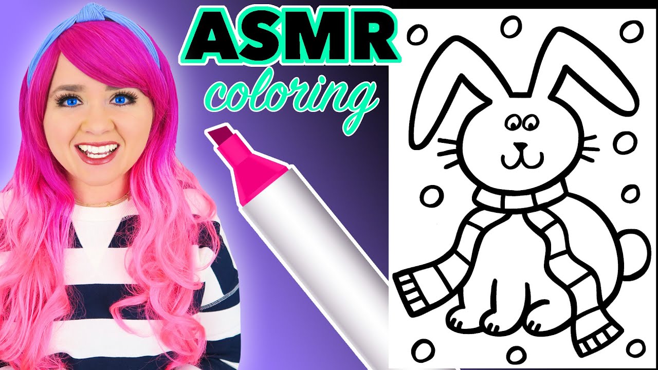 ASMR Coloring a Winter Bunny | Calming ASMR Coloring for Relaxation ...