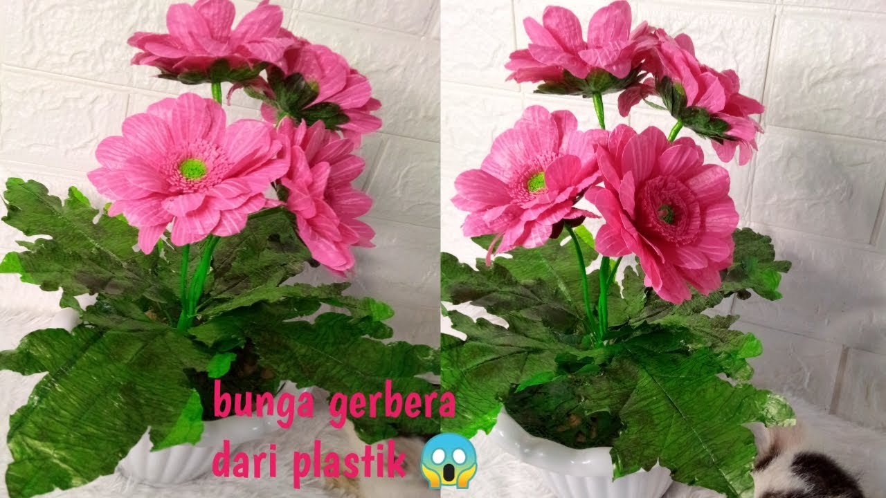 Cara membuat bunga dari kantong plastik / how to make Flowers from ...