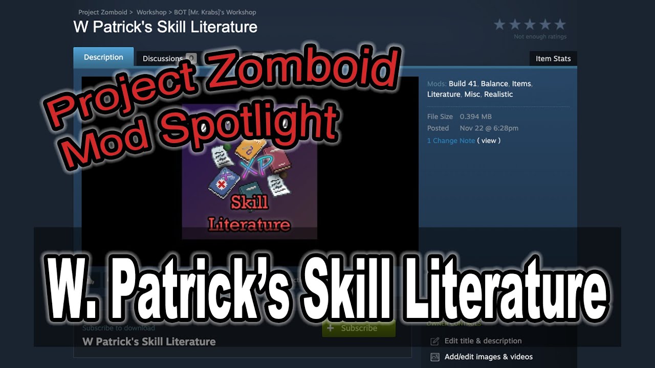 Project Zomboid Mod Spotlight W Patrick s Skill Literature YouTube project-zomboid-mod-spotlight-w-patrick-s-skill-literature-youtube