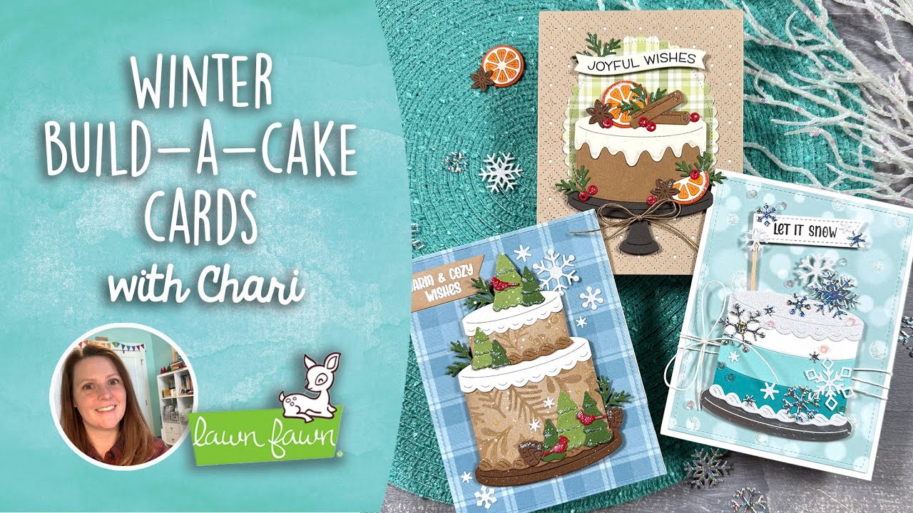 Winter Build-A-Cake cards with Chari - YouTube