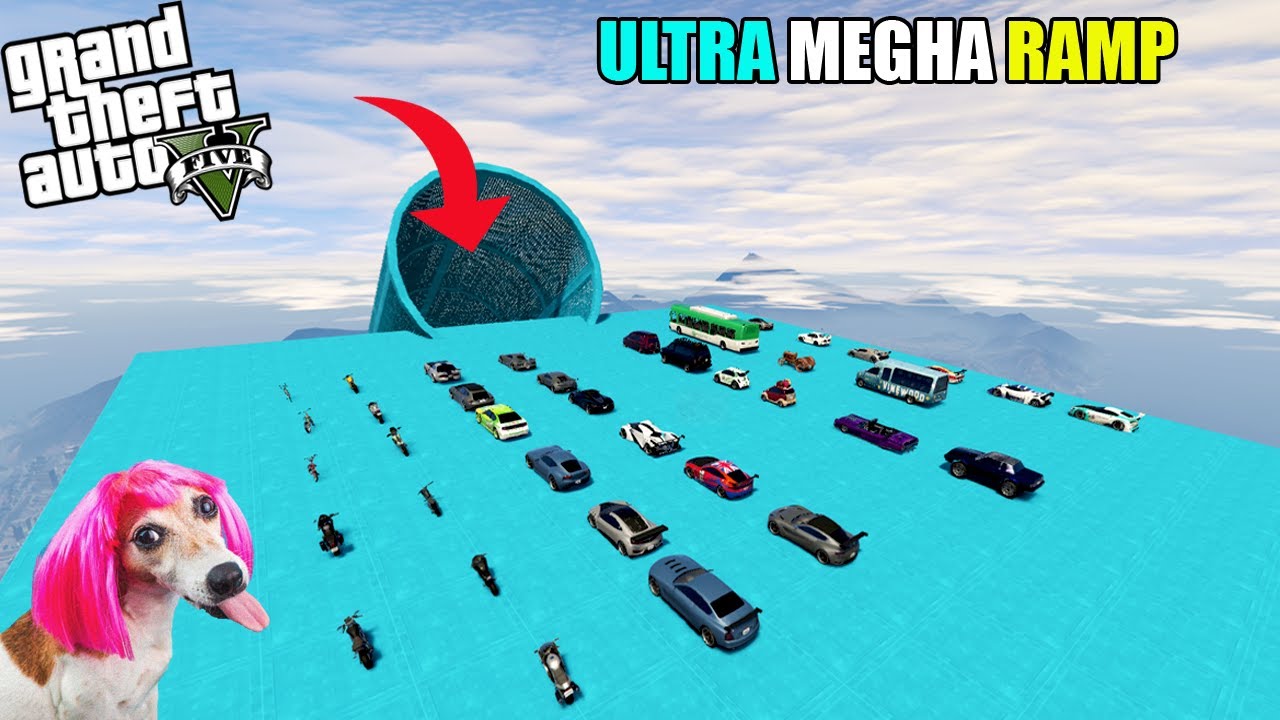 GTA5 : ULTRA MEGA RAMP TESTING WITH SUPER CARS & BIKES - YouTube