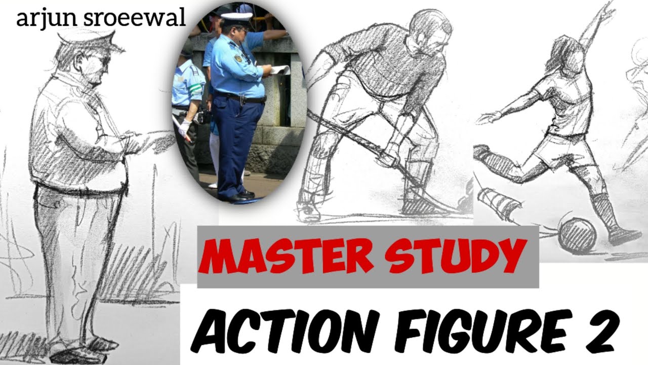 Master study || action figure drawing tutorial for beginners|| step by ...