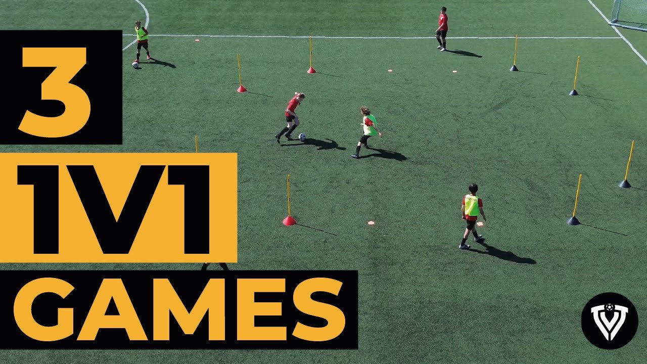 Fun 1V1 Games | 3 Variations | Soccer Drills - Football Exercises - YouTube
