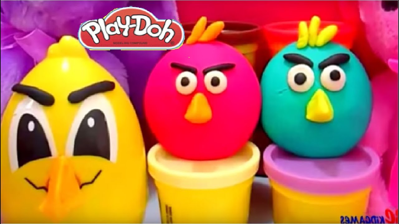 Angry Bird Play-Doh Surprise Eggs ♥ Unboxing of Disney Frozen and ...