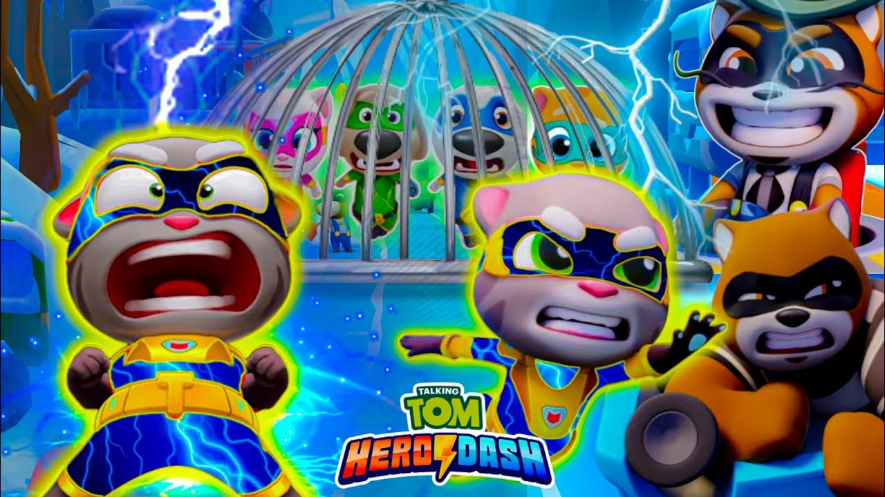 Talking Tom Hero Dash - lightning Tom Rescue All Heroes Mission Defeat ...