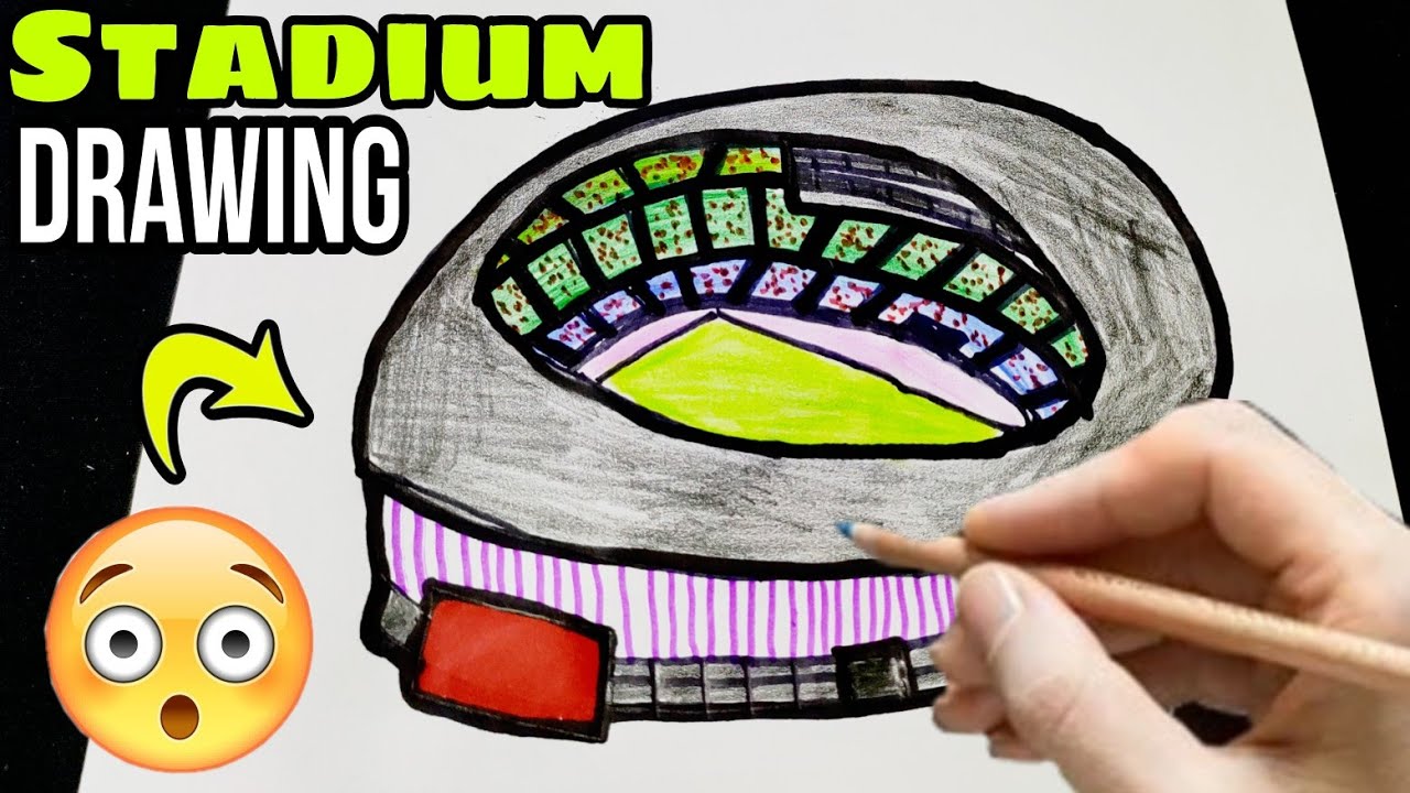 How to draw a Football Stadium - Stadium Drawing - SHN Best Art - YouTube