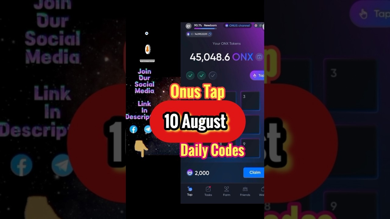 Onus Tap 10 August Codes|Onustap Tap Today Codes 10 August #onustap #onustapdailycode # ...