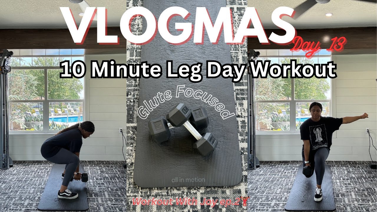 VLOGMAS DAY 13: Dumbbell Leg Day (glute focused) Workout | Workout with ...