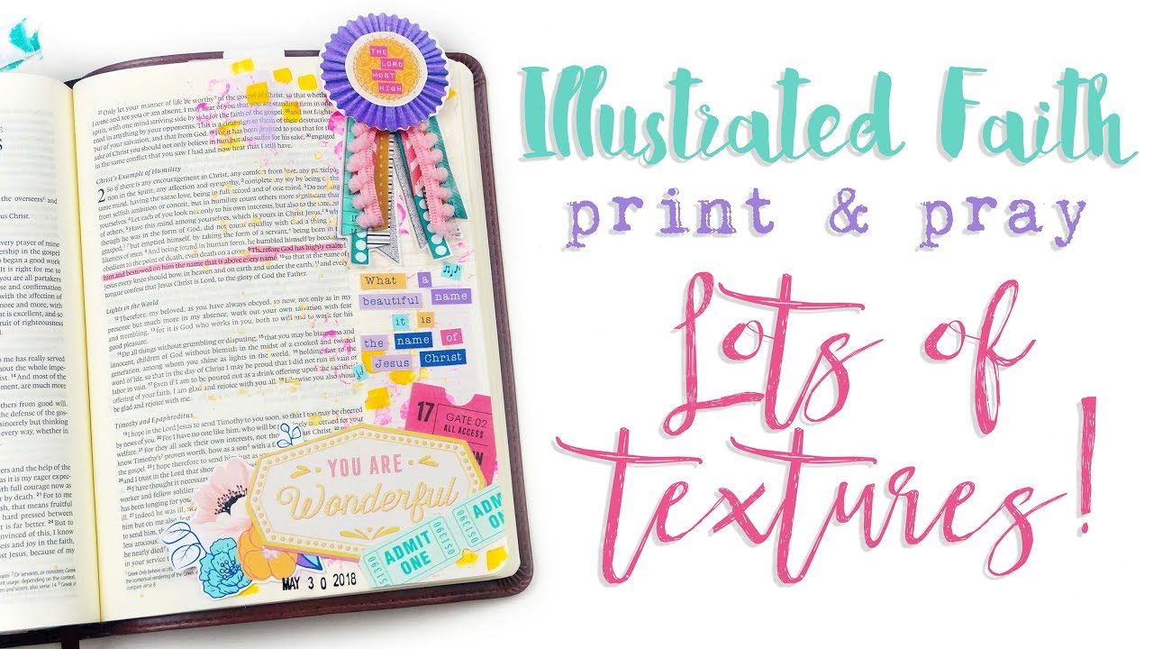 Illustrated Faith Print & Pray | Lots of Texture! - YouTube