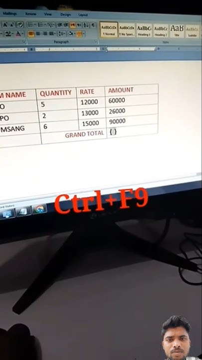 how table calculation in Ms word #mswordtricks #computertricks # ...