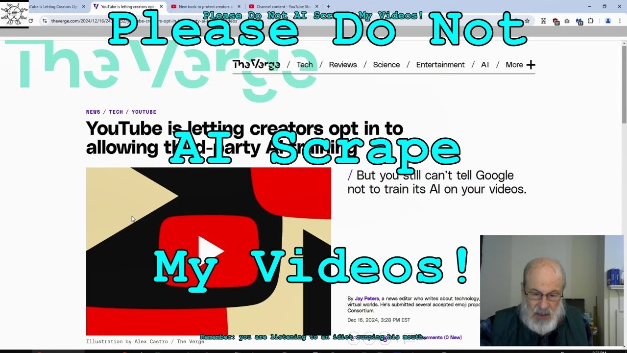 Please Do Not AI Scrape My Videos! - YouTube