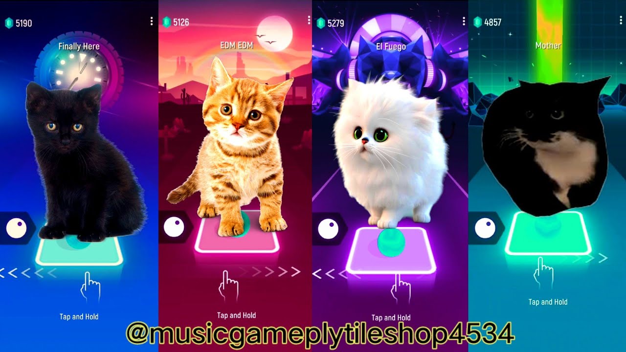 Cute Cats Tiles Hop EDM | Waka Waka - Savages Love - Imagine Dragons Believer - BTS Bongo Cats ...