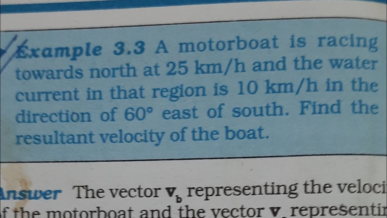 A Motorboat Is Racing Towards North At 25 Km h And The Water Current In
