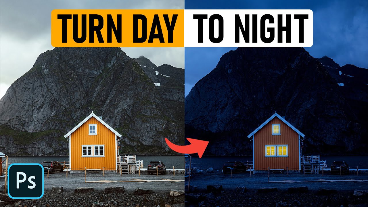 Turn Day into Night in Photoshop | Easy Tutorial - YouTube