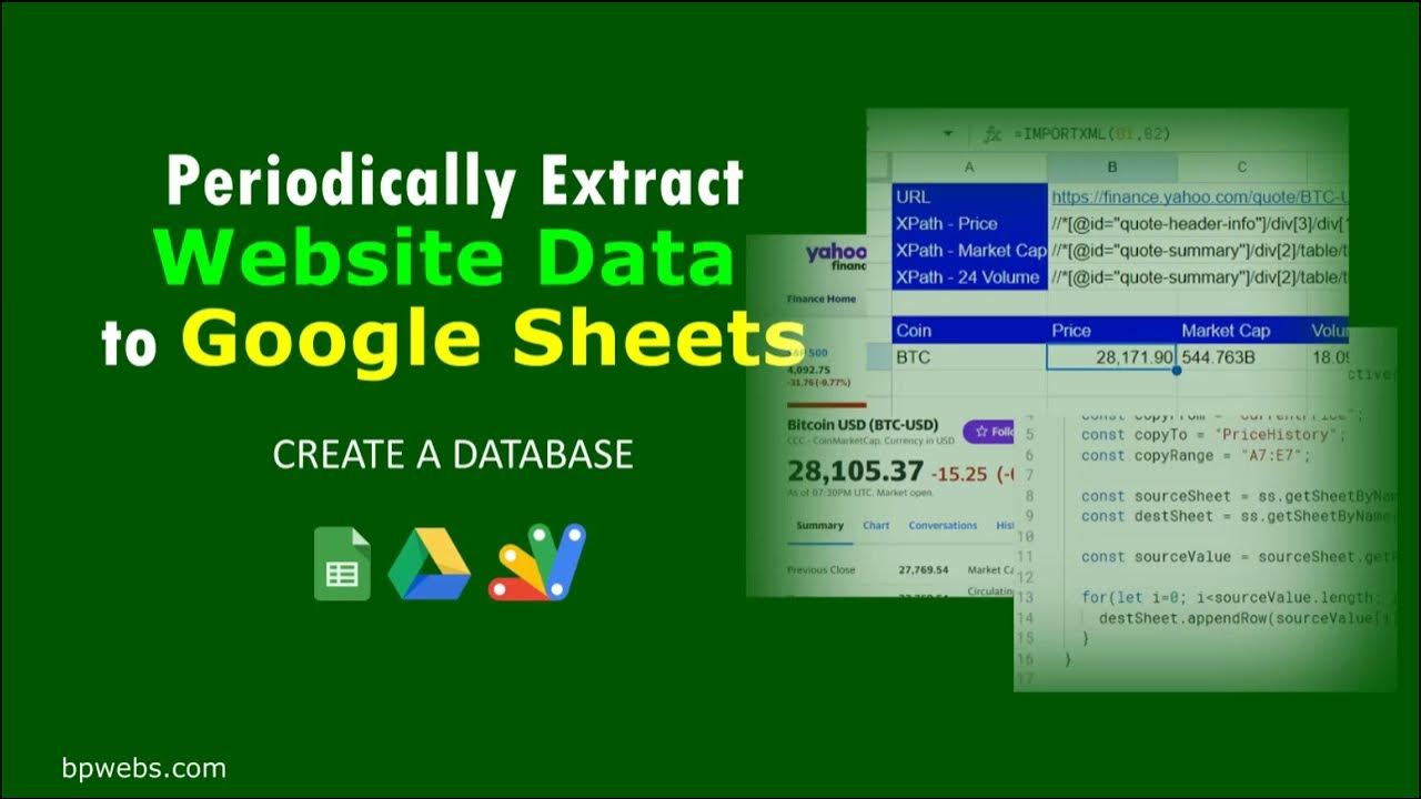 Periodically Extract Website Data to Google Sheets - YouTube