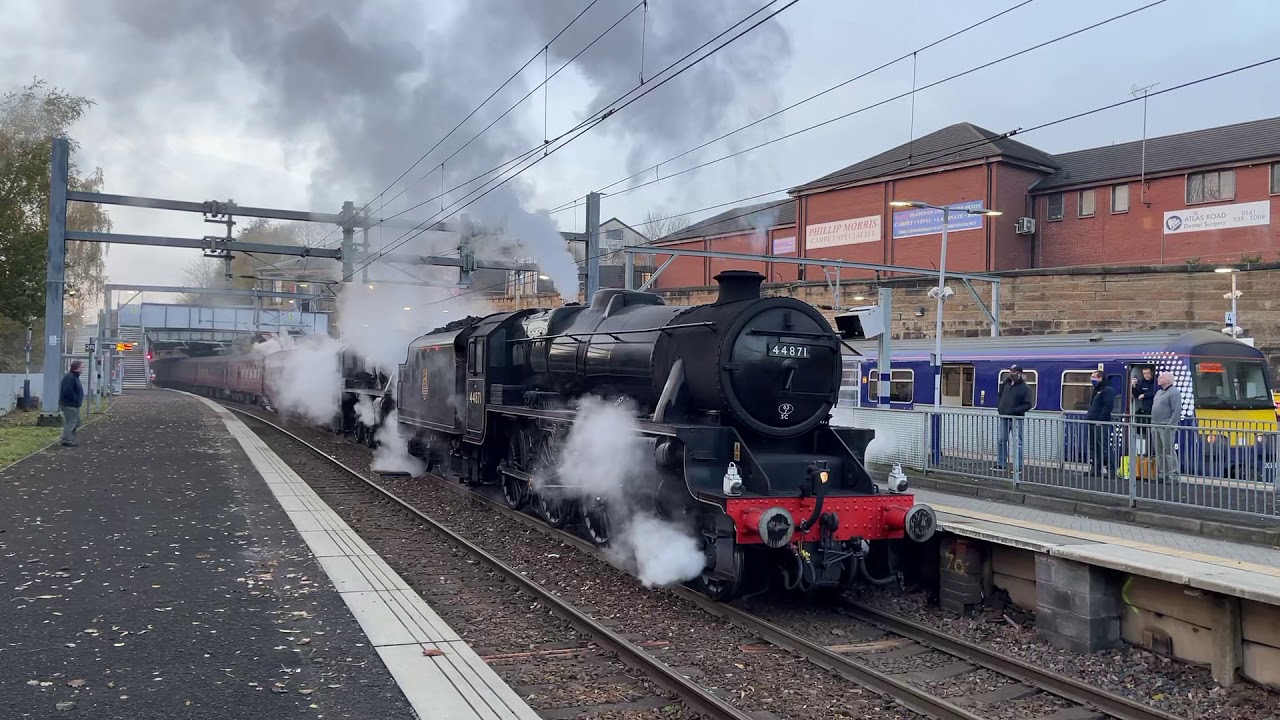 44871 & 45407 Depart Springburn on route to Carnforth Steamtown after ...