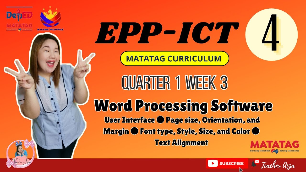 MATATAG EPP-ICT 4 Quarter 1 Week 3- Word Processing Software - YouTube