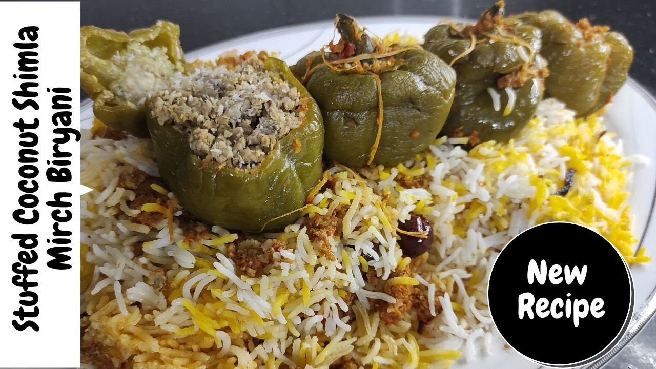 Stuffed Coconut Shimla Mirch Biryani Recipe - Unique recipe - Full ...