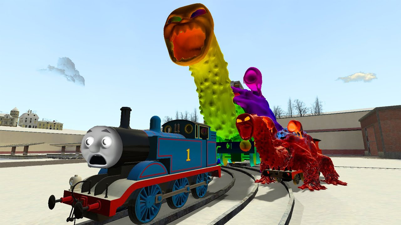 Building a Thomas Train Chased By Cursed Percy and Cursed James in ...