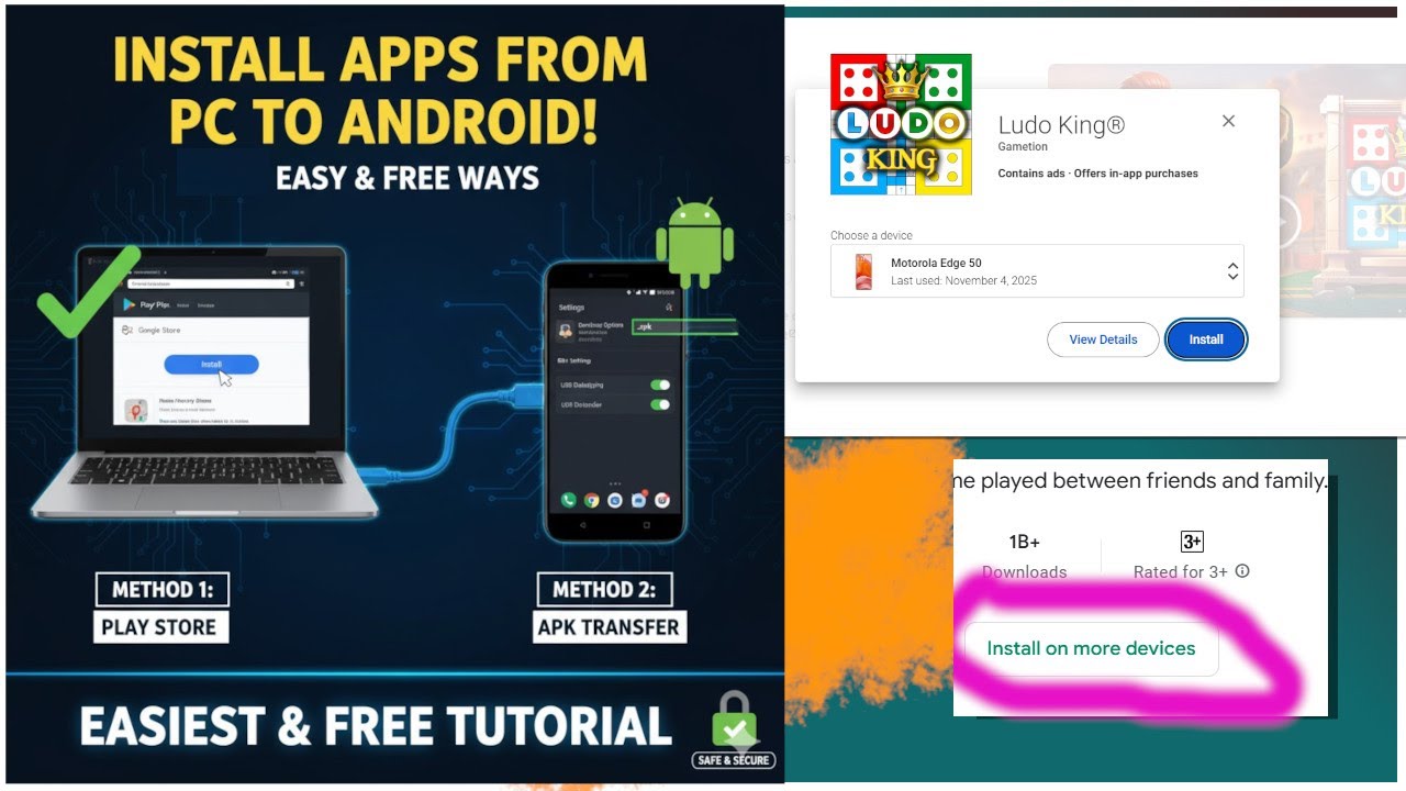 How To Install Apps From Laptop To Android Phone - YouTube