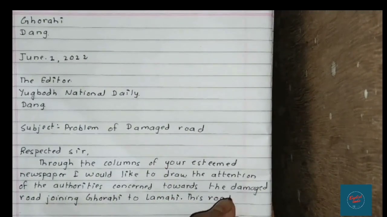 Letter to the editor | compulsory English | grade 11 , 12 |most ...