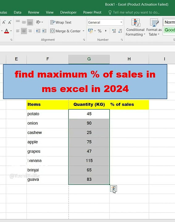 sales percentage | excel interview questions | excel tips and tricks #shorts - YouTube