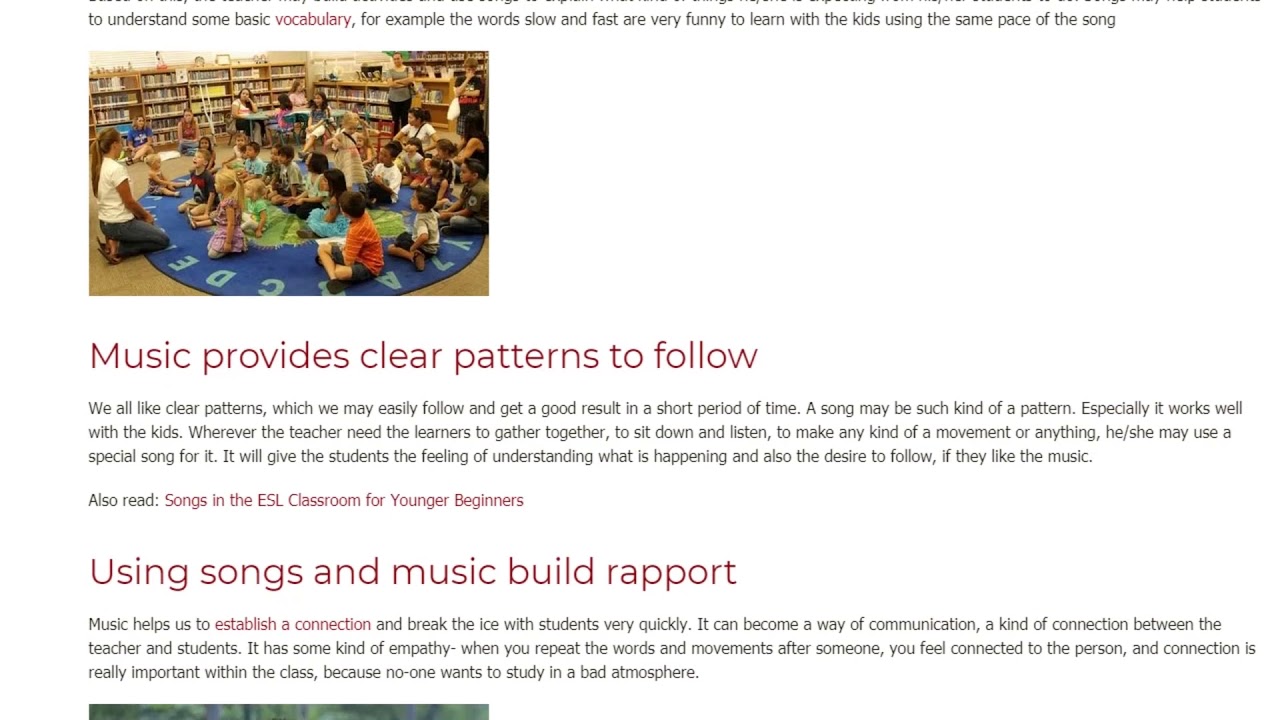 4 Reasons Why Using Songs in the Classroom is Important | ITTT TEFL ...