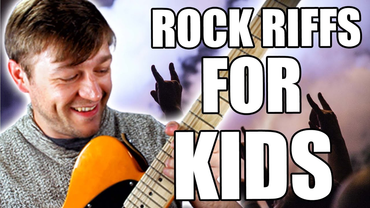 easy guitar lesson for kids - 5 EASY ROCK RIFFS (ONE FINGER RIFFS ...