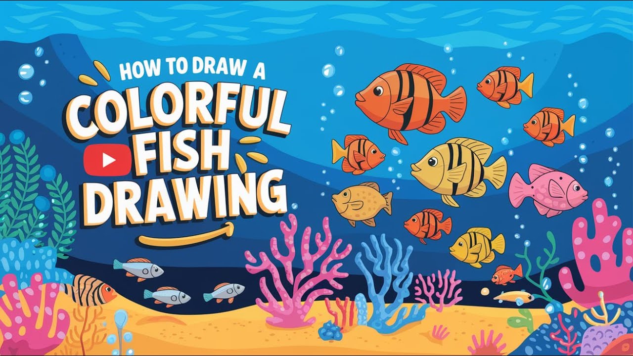 Mesmerizing Underwater World: Easy Colorful Fish Drawing Tutorial for ...