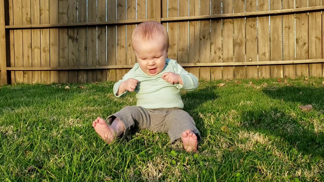 Baby Is Scared Of Grass😨😱 - YouTube