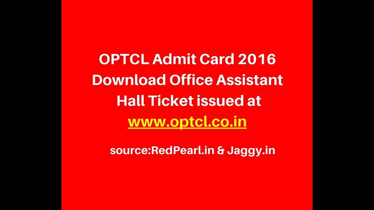 OPTCL Admit Card 2016 | Office Assistant Hall Ticket | RedPearl - YouTube