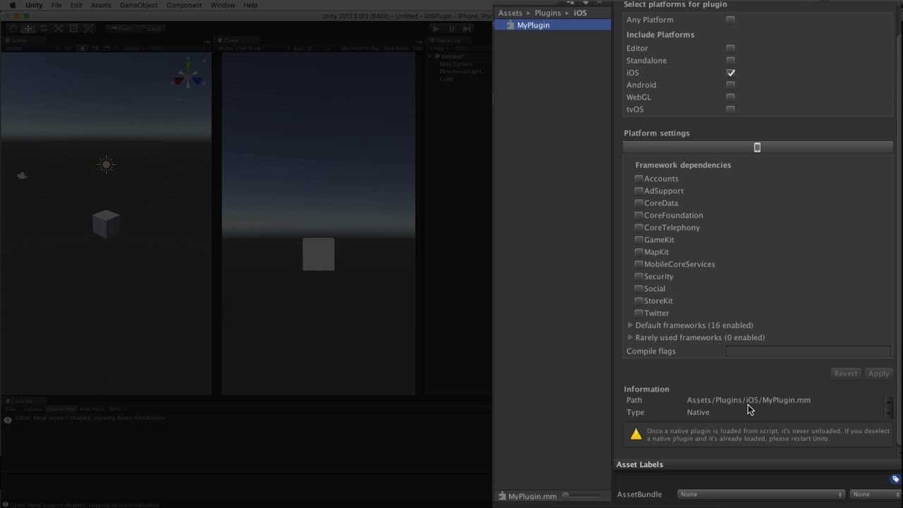 Creating An Ios Plugin For Unity3d Youtube