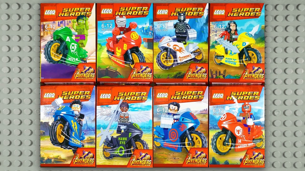 LEGO Avengers Infinity War Motorcyles Minifigures (knock-off) LEBQ 1902 ...