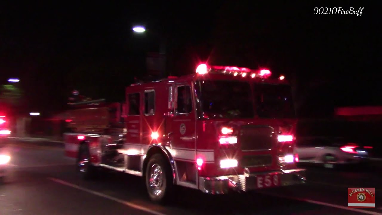 LAFD Engine 58 (spare) & Rescue 58 Responding Code 3 - YouTube