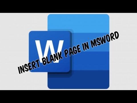 How to insert blank page in MsWord #microsoft #microsoftword #msword ...