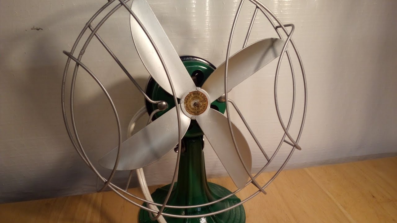 Vintage made rite fan - YouTube