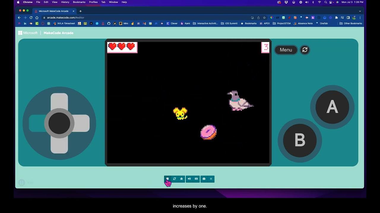 Makecode Arcade Score and Life - YouTube