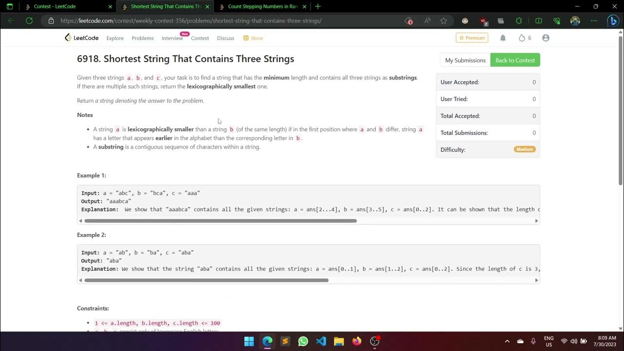 Leetcode Weekly Contest 356 All 4 Solutions Screencast Youtube
