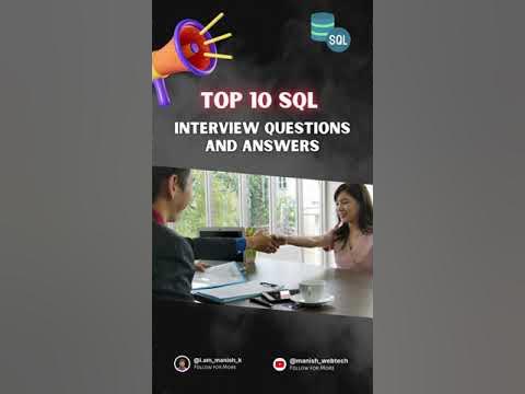 10 Most Important Interview Questions from SQL | Manish WebTech | Quick Learn - YouTube