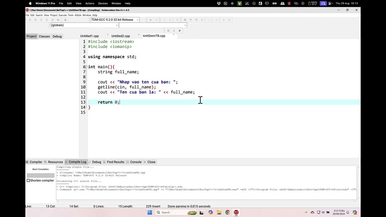 Kiểu dữ liệu xâu ký tự (chuỗi ký tự) string, nhập xuất xâu ký tự và xử ...