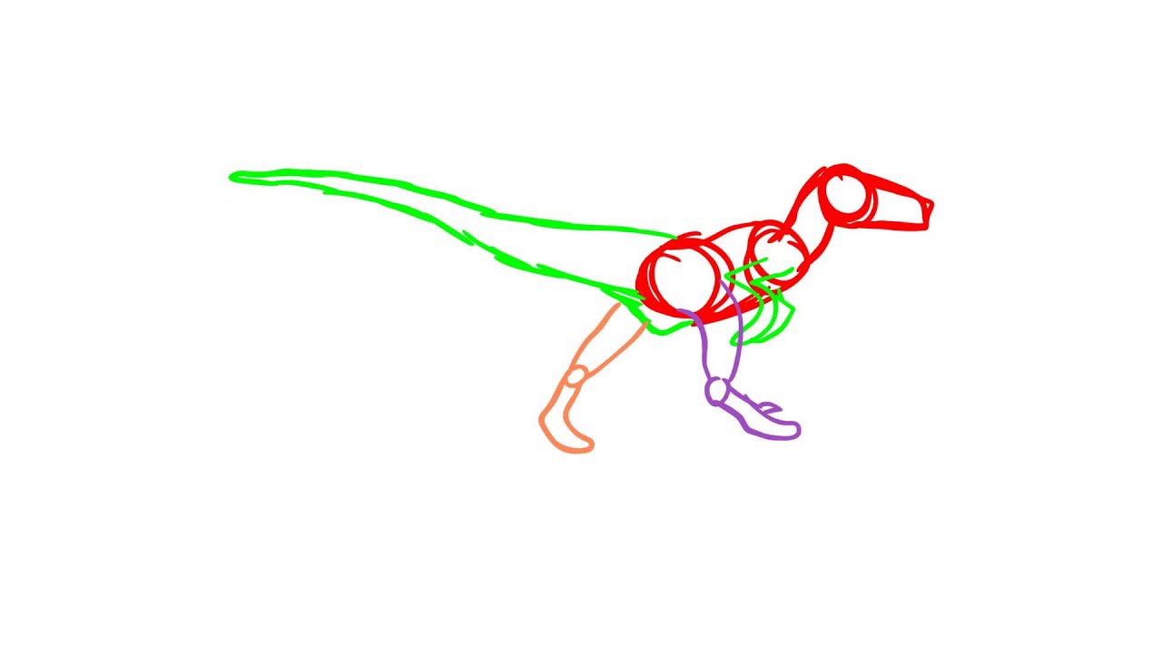 raptor walk cycle sketch - YouTube