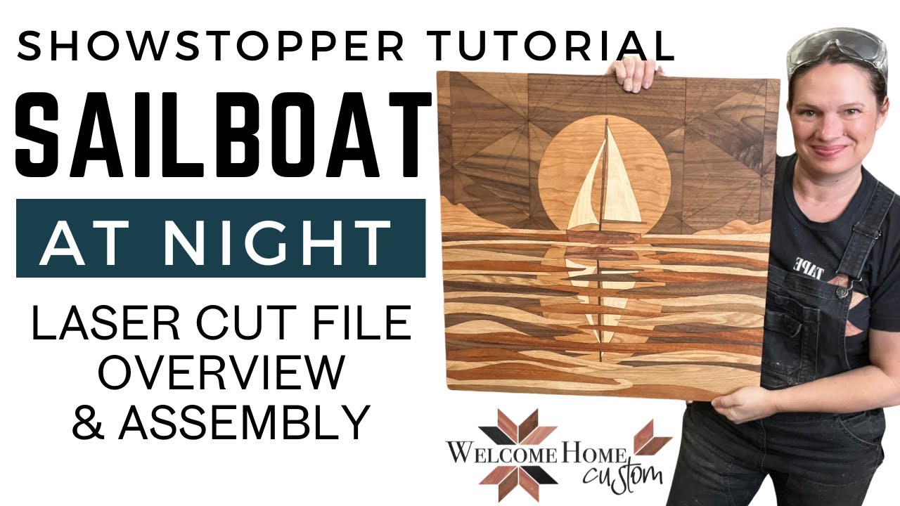 Laser Cut Artwork | Sailboat at Night Laser Ready Design | Assembly ...